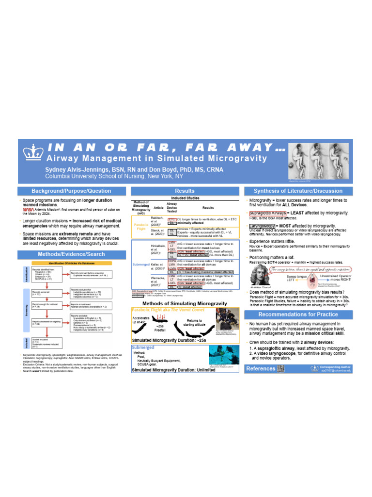 Airway Management in Mcrogravity Poster | PDF | Weightlessness ...