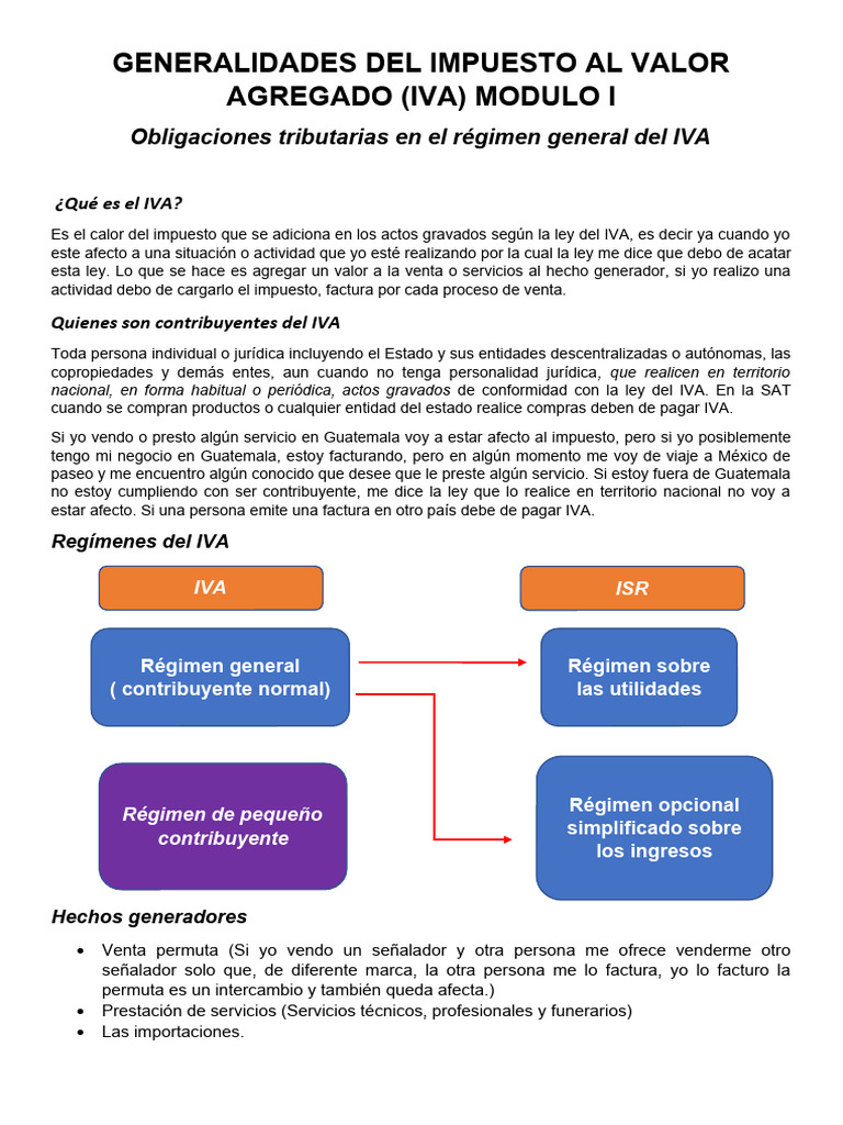 Generalidades Del Impuesto Al Valor Agregado | PDF | Factura | Impuesto al valor agregado