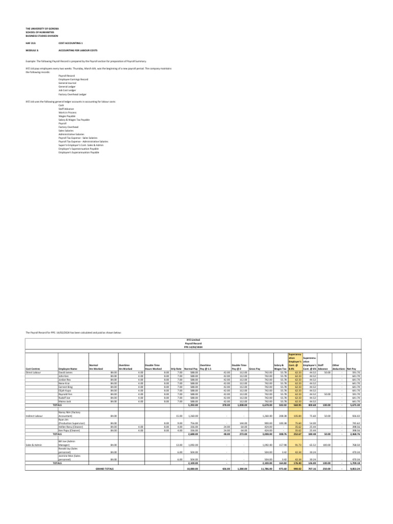 HAF 213 Module 3 Example-1 | Download Free PDF | Payroll | Payroll Tax