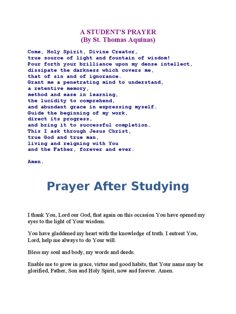 Prayers for Students' Study Success | PDF | Grace In Christianity | God ...