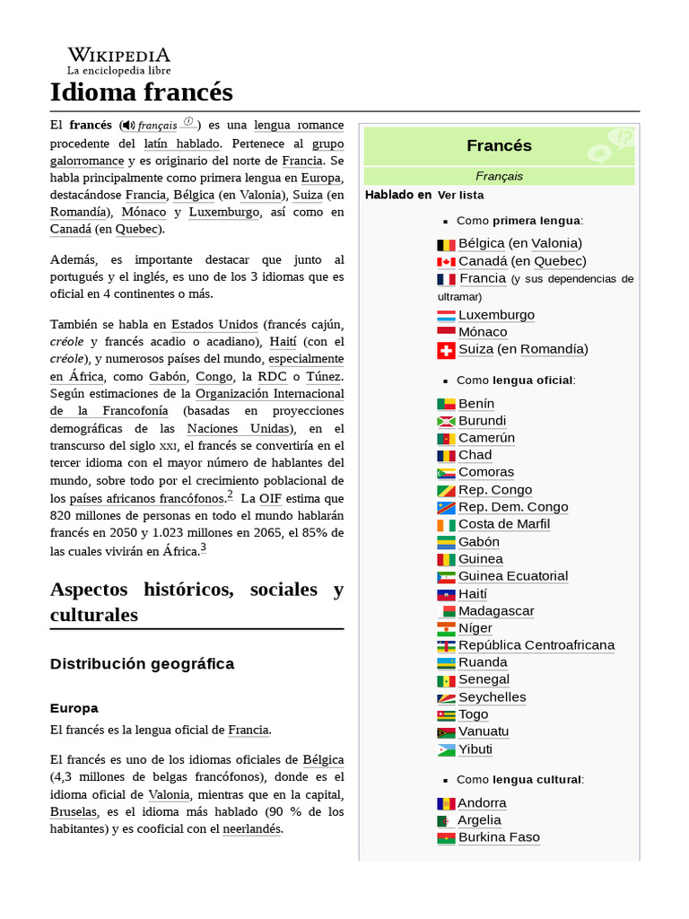 Idioma Francés | PDF | Idioma francés | Idiomas