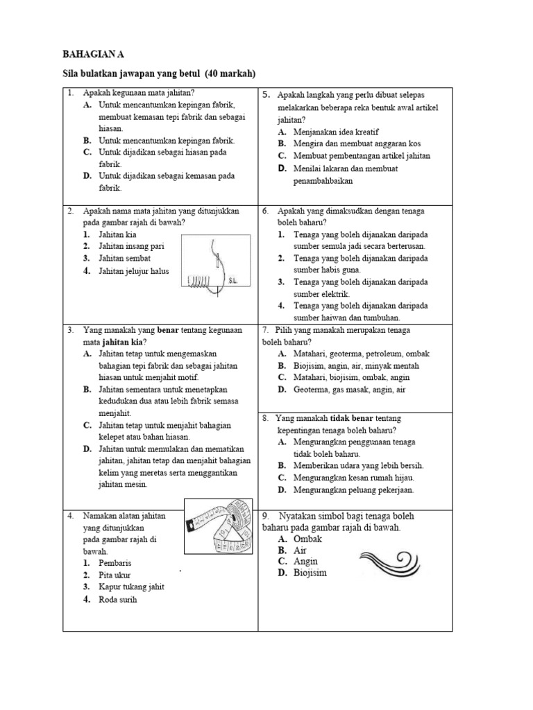 Soalan Uasa Akhir RBT Tahun 5 | PDF