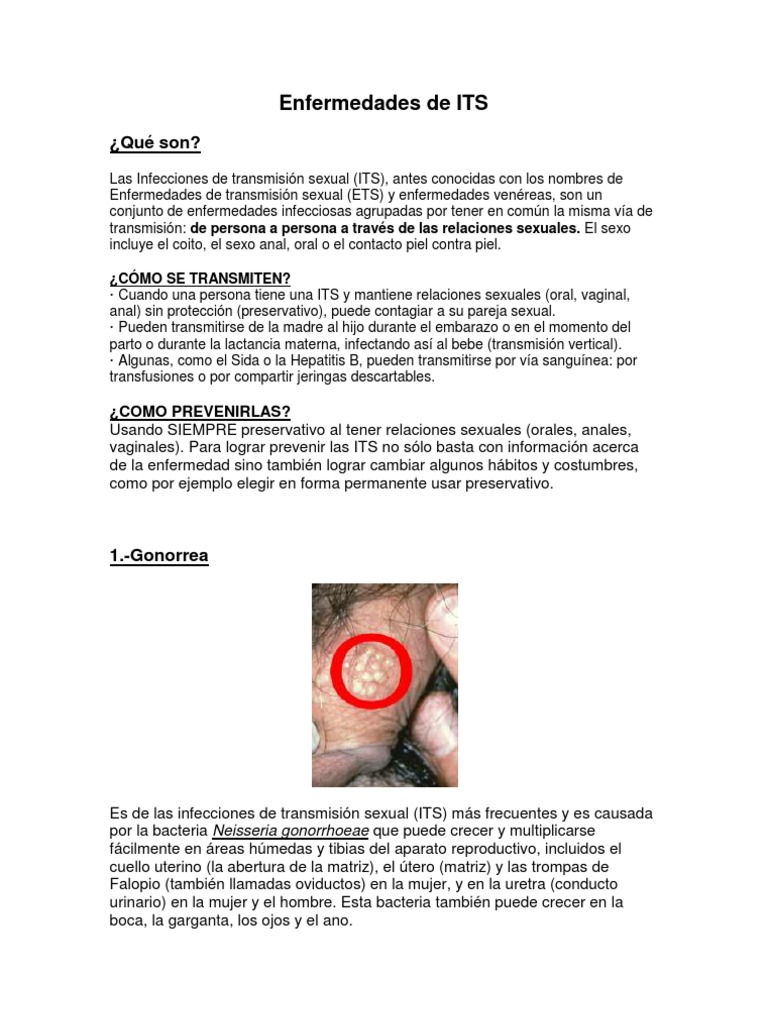Enfermedades de ITS | PDF | Control de la natalidad | Infección ...