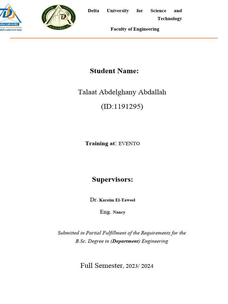 Field Training Report Template | PDF