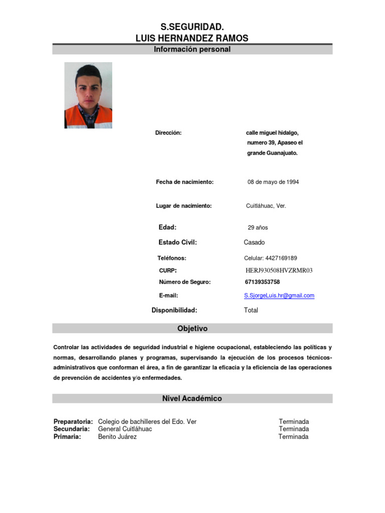 CV Jorge Luis Hernandez Ramos | PDF