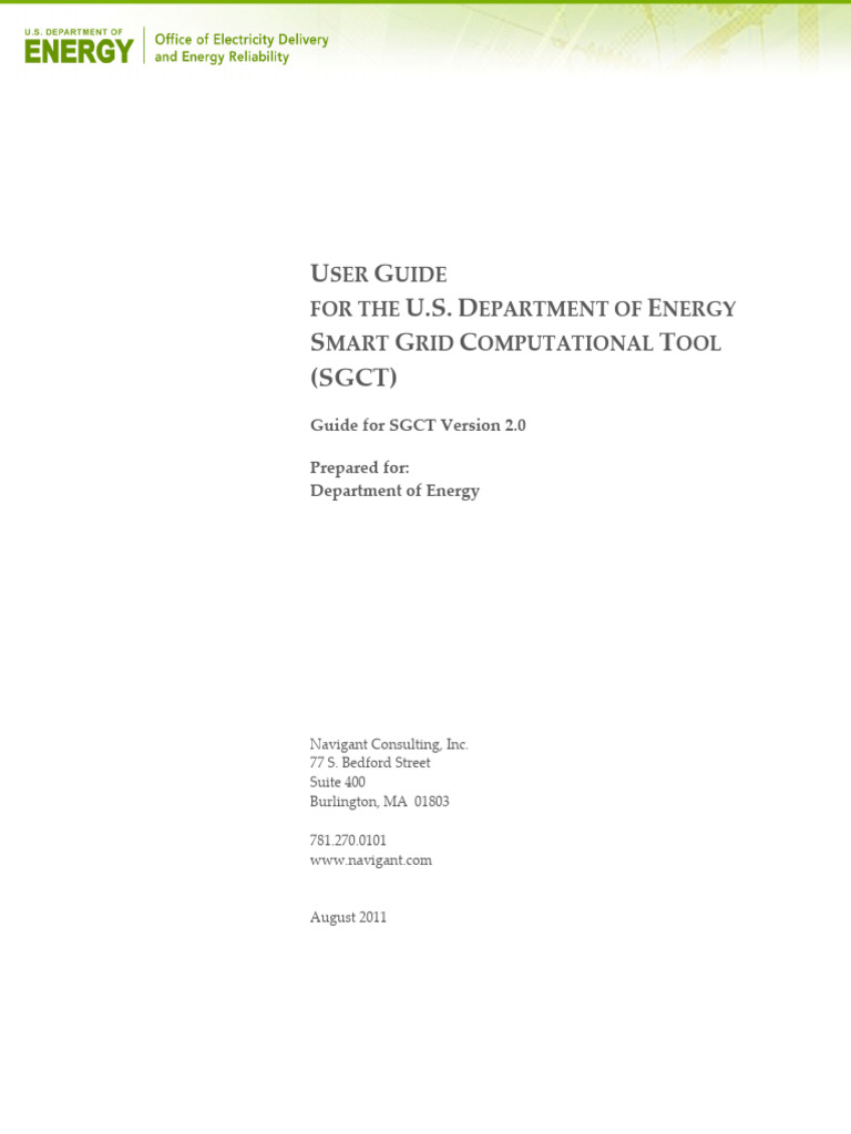 US DOE Smart Grid Computational Tool User Guide Version 2.0 | PDF ... US DOE Smart Grid Computational Tool User Guide Version 2.0 | PDF ...
