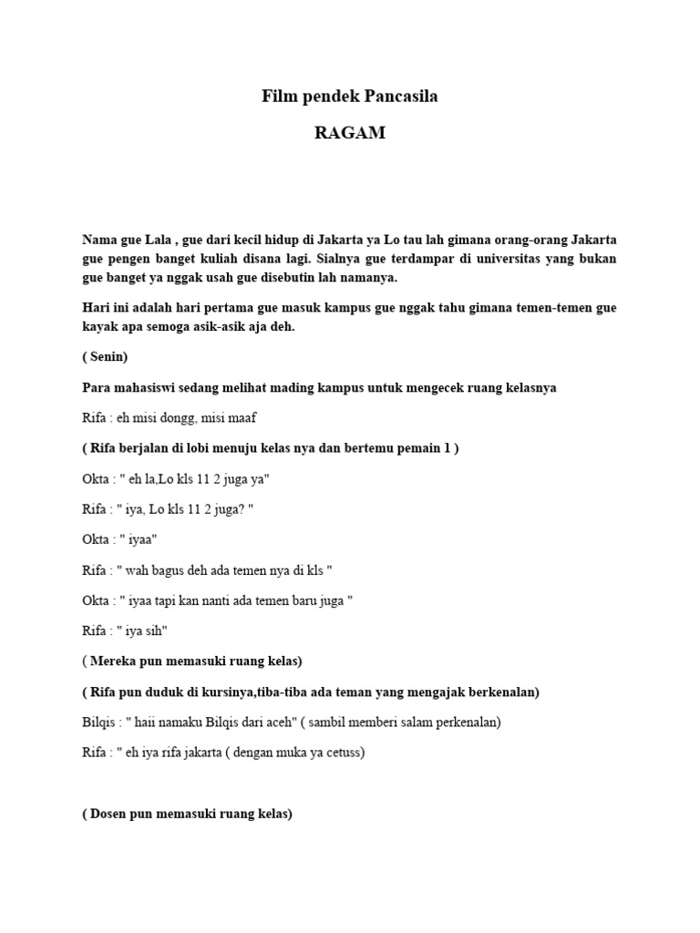 Script Film Pancasila 2 | PDF