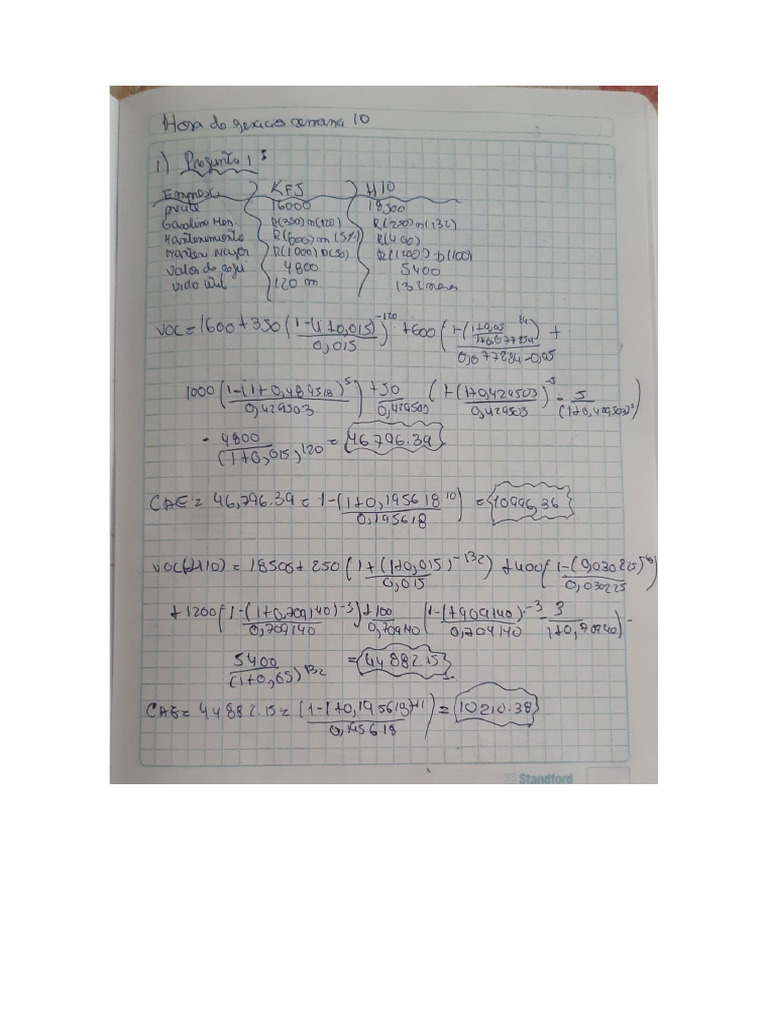 Mate Financiera Semana 10 | PDF