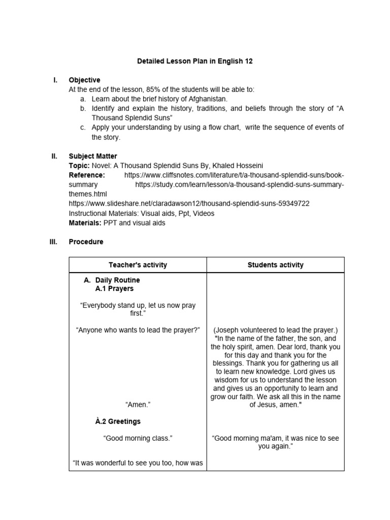 Detailed Lesson Plan in English 12 | PDF