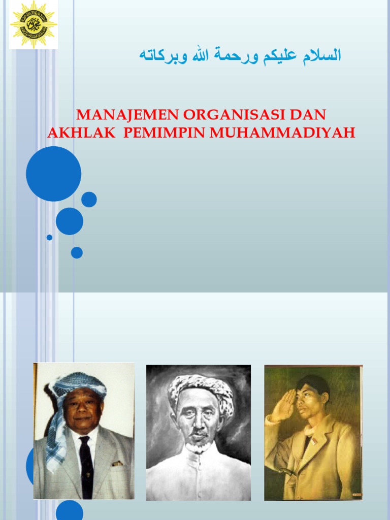 Manajemen Organisasi Dan Akhlak Pemimpin Muhammadiyah | PDF