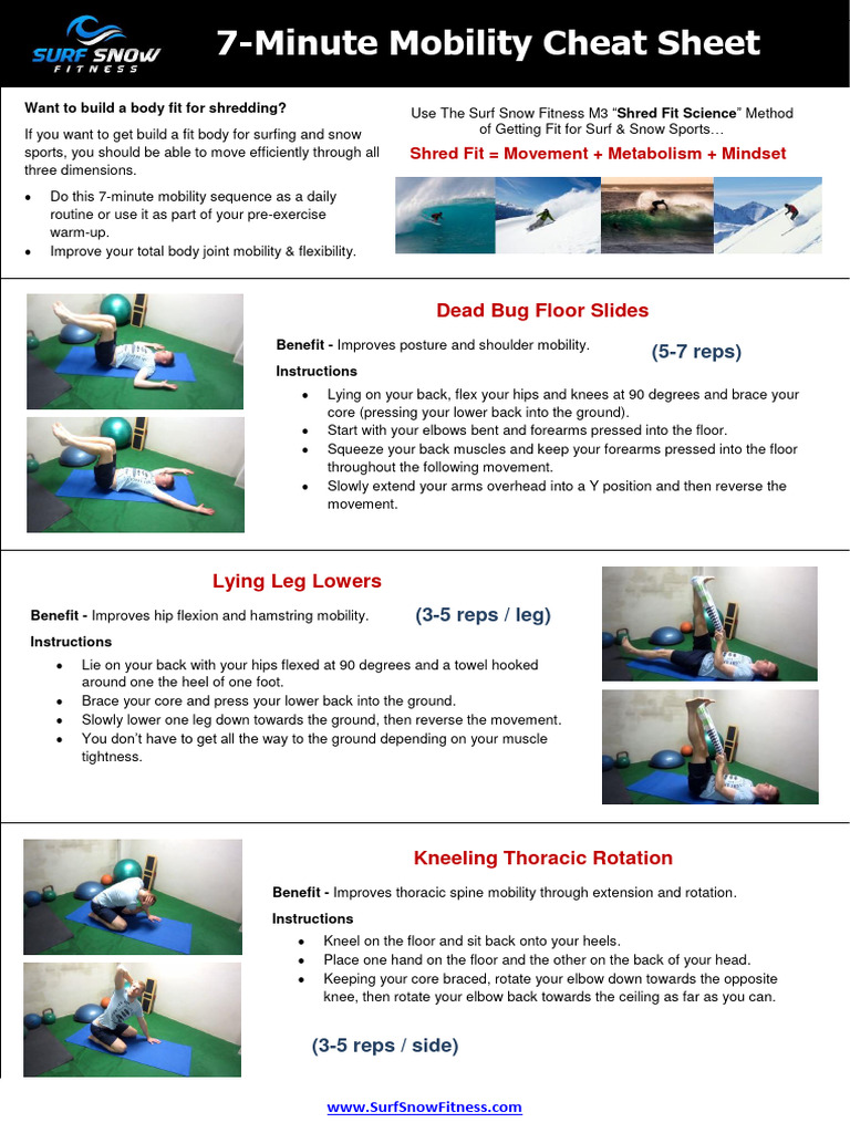 7-Minute Mobility for Surf & Snow Fitness | PDF | Anatomical Terms Of ...