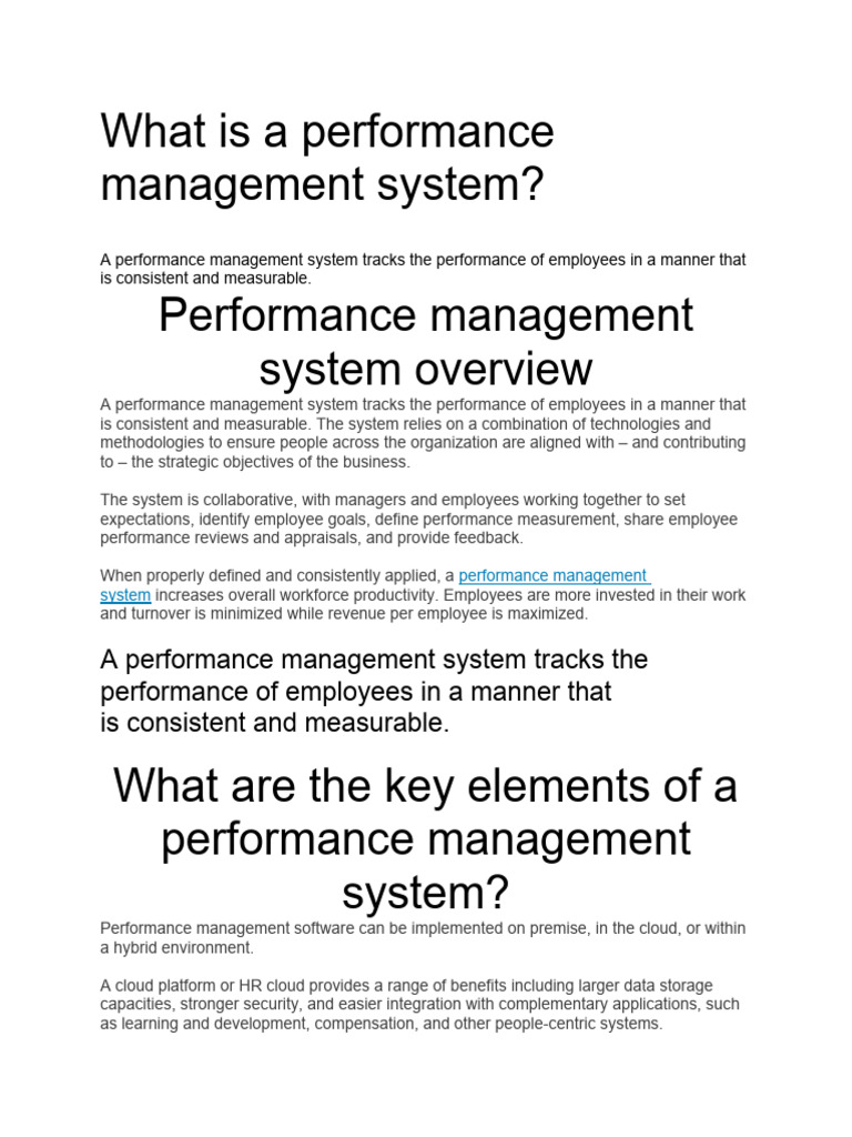What Is A Performance Management System? Performance Management System ...