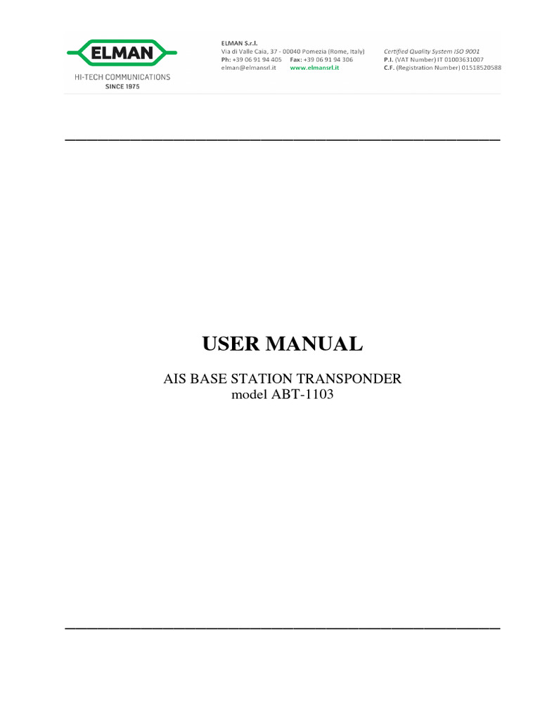 User Manual ABT-1103 Ed1 G ENG | PDF | Computing | Information And ...