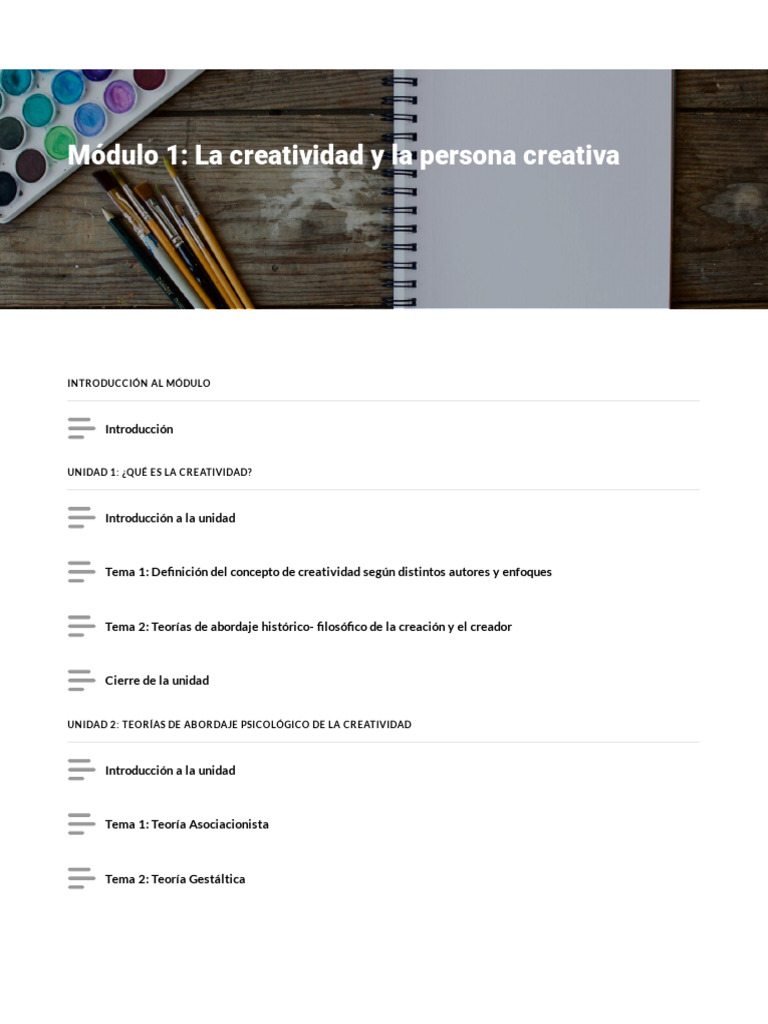 M1 Introduccion A La Creatividad | PDF | Creatividad | Pensamiento M1 Introduccion A La Creatividad | PDF | Creatividad | Pensamiento