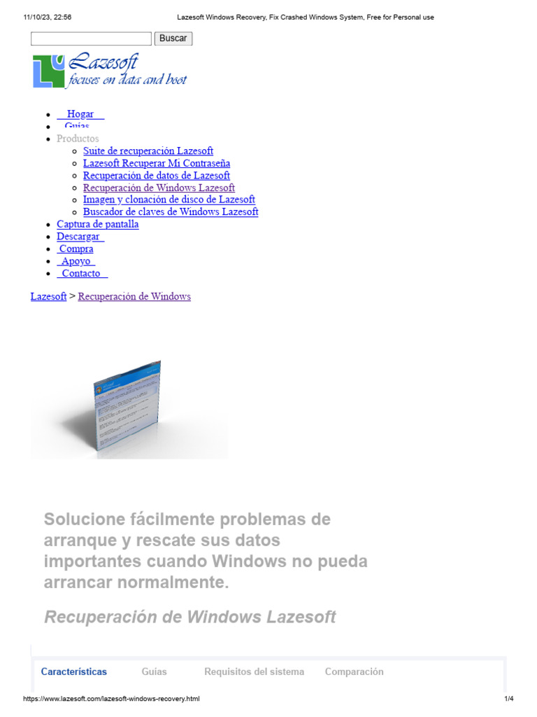 Lazesoft Windows Recovery, Fix Crashed Windows System, Free For Personal Use | Descargar gratis ...