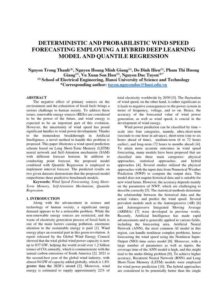 2022, Deterministic and Probabilistic Wind Speed Forecasting Employing ...
