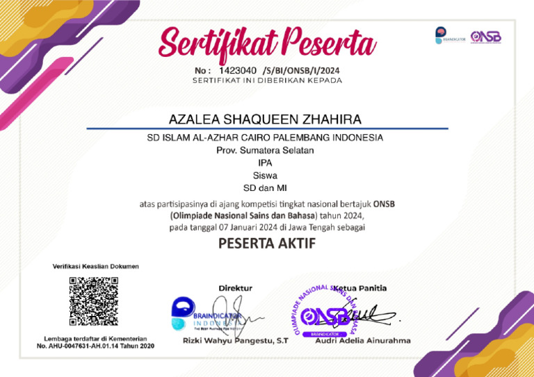 Cert - Ipa - Onsb 2024 | PDF