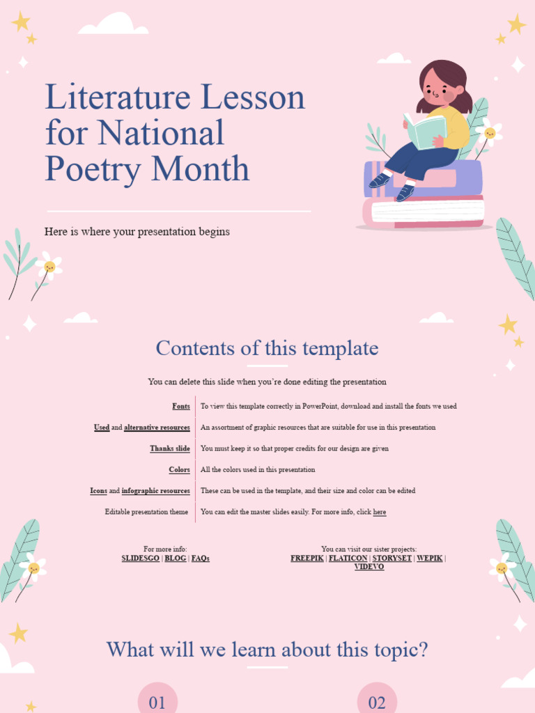 Literature Lesson For National Poetry Month by Slidesgo | PDF | English ...