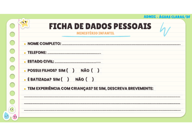 Ficha de Dados Pessoais | PDF