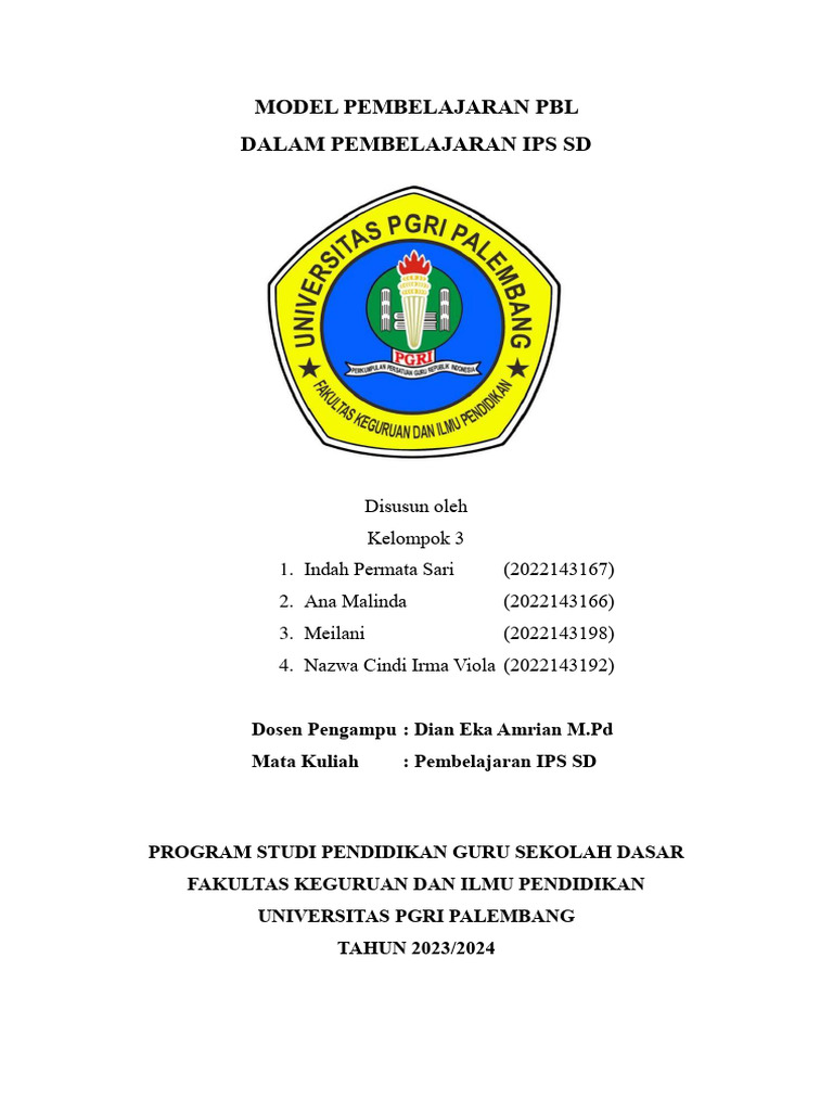K.3 Model Pembelajaran PBL Dalam Pembelajaran IPS SD | PDF | Karier & Perkembangan | Seni