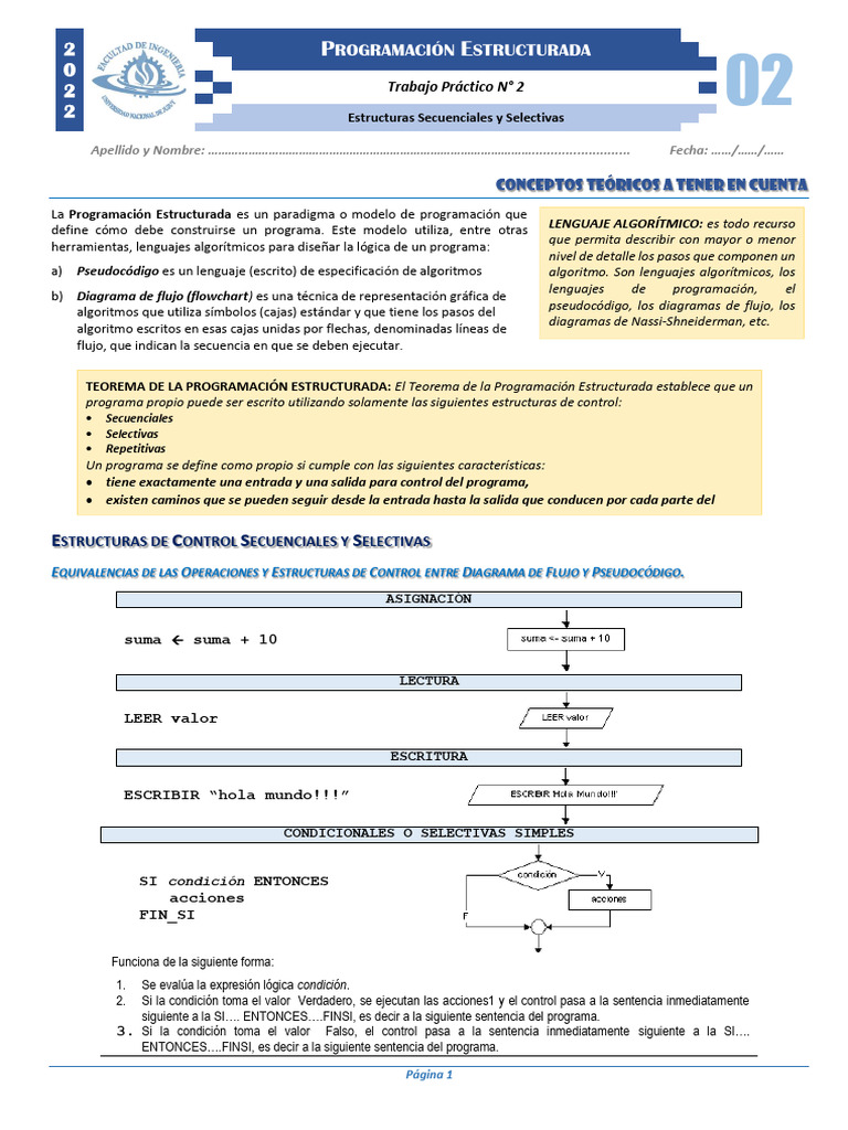 Guía de Programación Estructurada | PDF | Algoritmos | Programación de computadoras