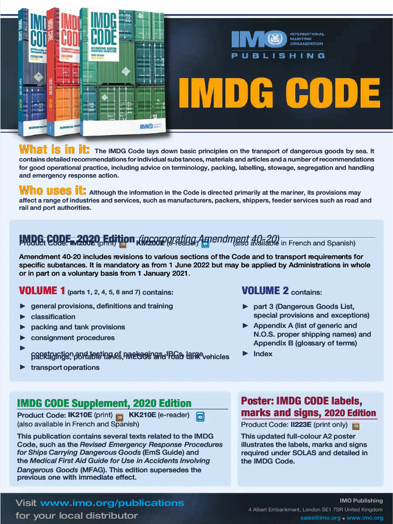PDF Imdg Code 2020 - Compress | PDF | Technology & Engineering