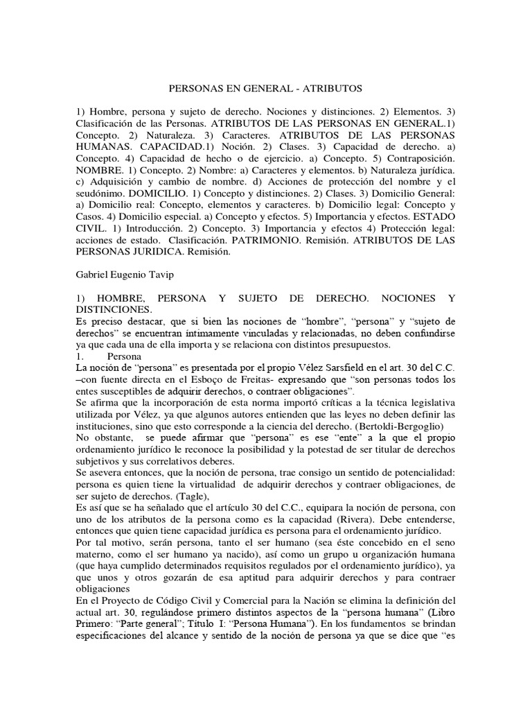 Persona en General - Atributos de La Persona | PDF | Matrimonio | Derechos Persona en General - Atributos de La Persona | PDF | Matrimonio | Derechos
