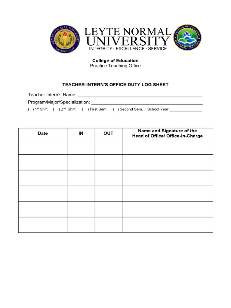 Office Duty Form 1 | PDF