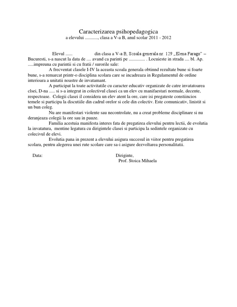 Caracterizare | PDF