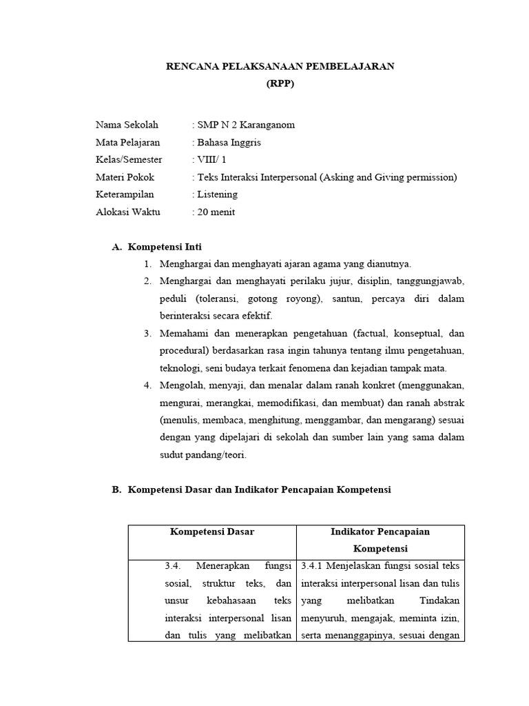 Lesson Plan | PDF | Karier & Perkembangan | Seni & Disiplin Bahasa