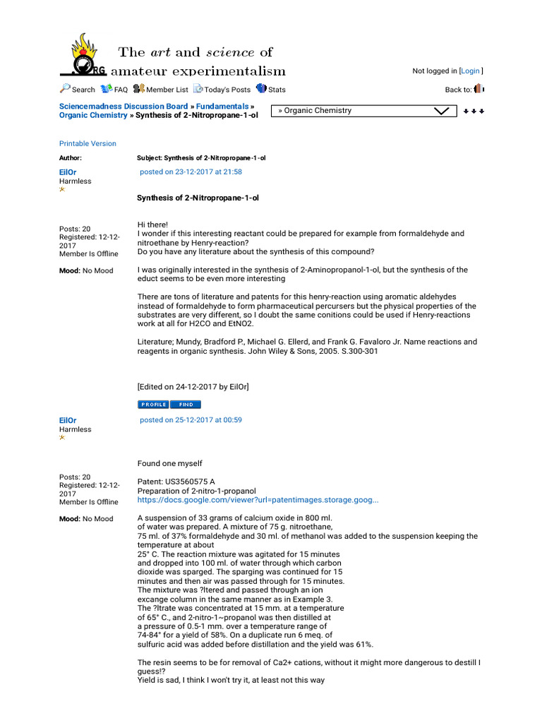 حالت اشکال زدایی انگلیسی Board - Synthesis of 2-Nitropropane-1-Ol ...