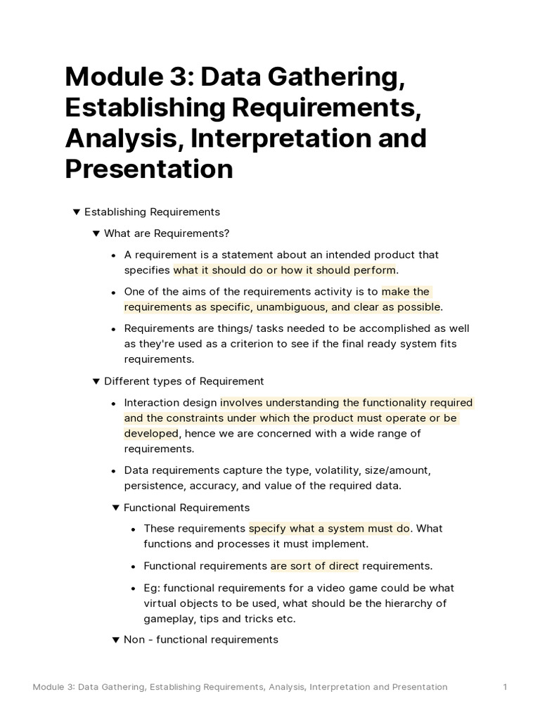 Module 3 Data Gathering Establishing Requirements Analysis ...