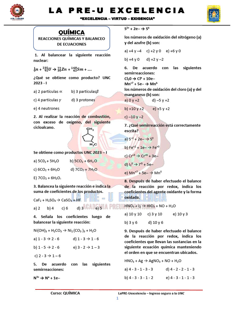 Q - 9. Pre - Practica | PDF | Redox | Procesos unitarios