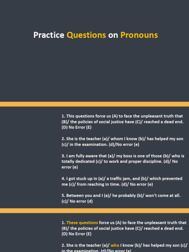 The ONE? Pronoun Practice | PDF | Teaching Methods & Materials