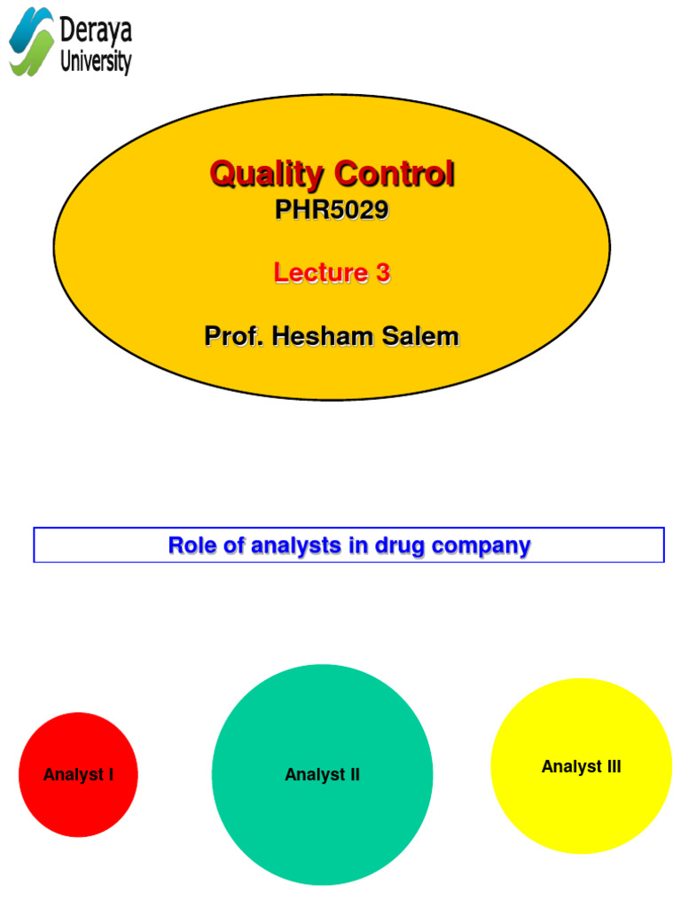 Quality Control, Lec. 3 | PDF | Titration | Chemistry