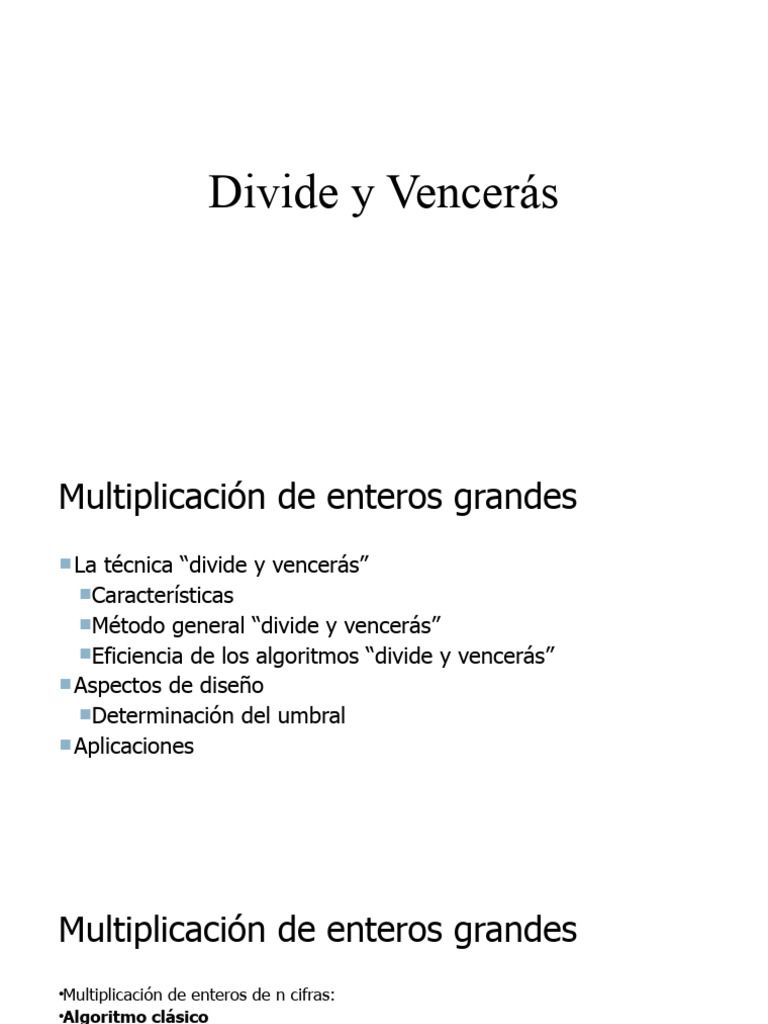 Divide y Vencerás | PDF | Ciencias de la Computación | Matemáticas