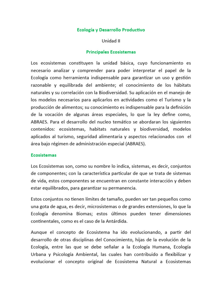 Principales Ecosistemas | PDF | Habitat | Ecosistema