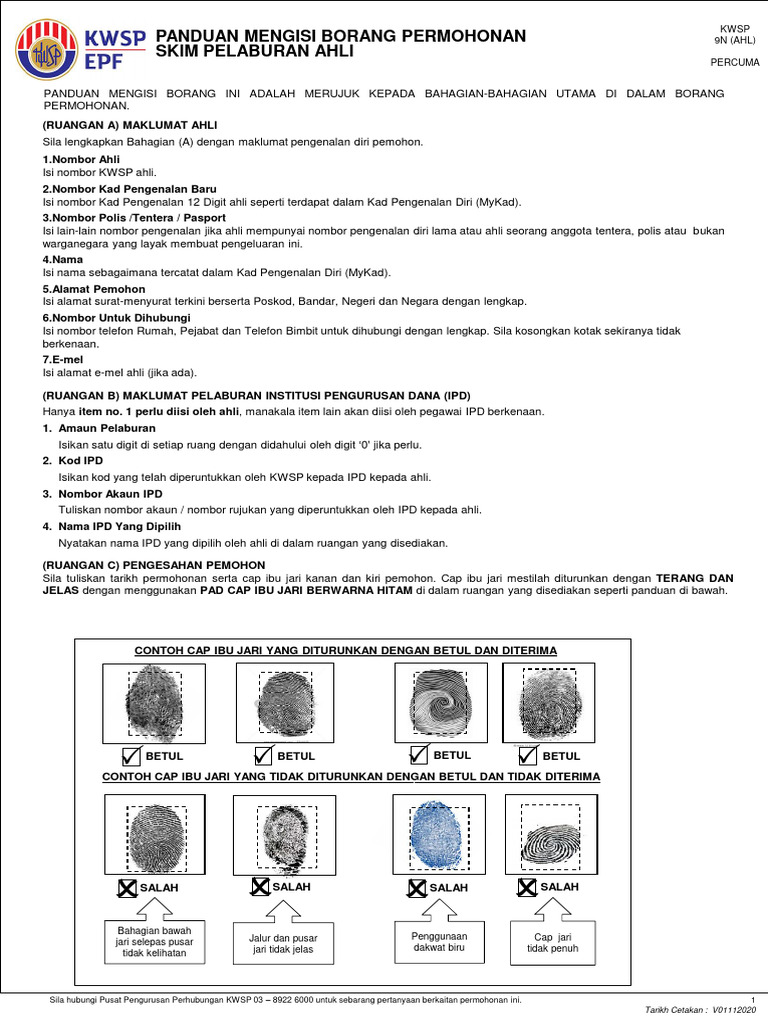 Form KWSP 9n Ahl BM | PDF