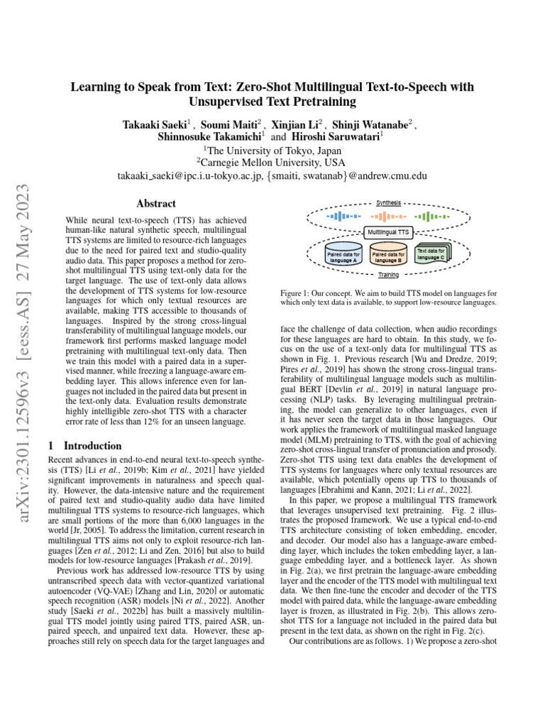 Zero Shot | PDF | Speech Synthesis | Computational Neuroscience