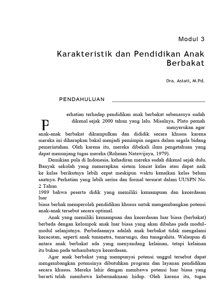 Karakteristik Pend. Berbakat | PDF