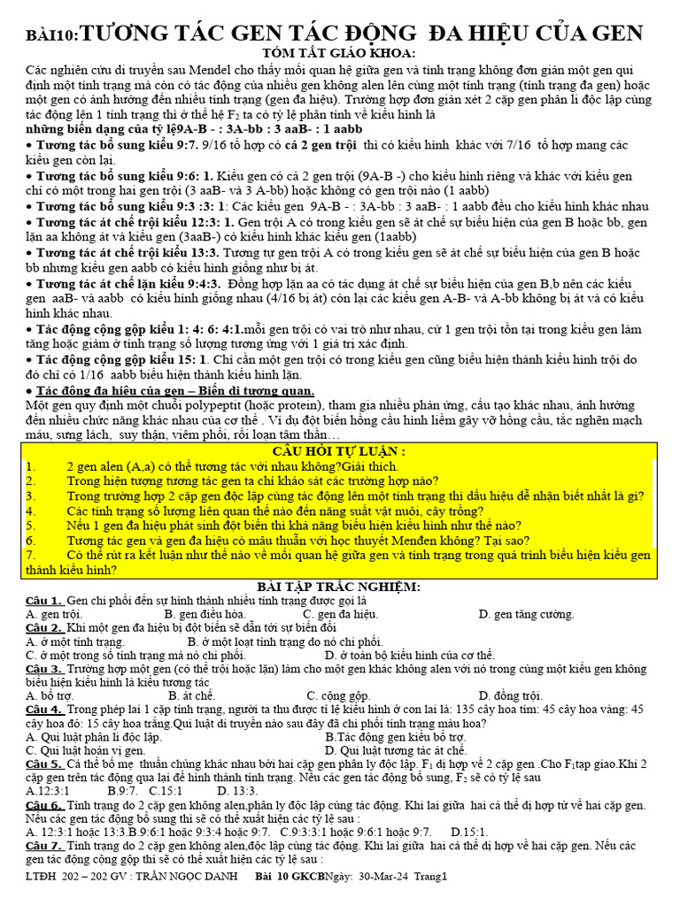 GK BAI 10 TUONG TAC GEN in | PDF