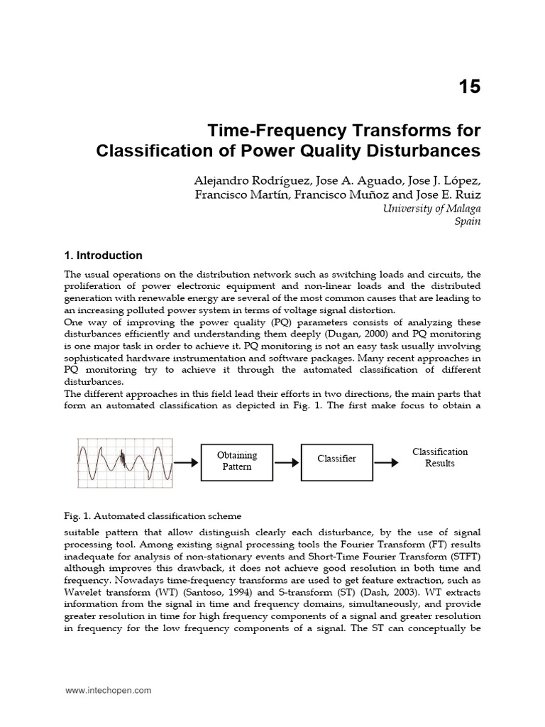 15 - Power Quality Time-Frequency Transforms For Clasification PQ | PDF | Wavelet | Computer ...