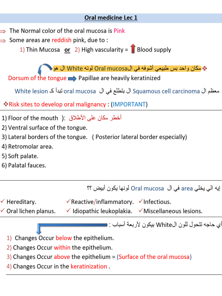 Oral Mucosa Color and Lesions Guide | PDF | Candidiasis | Candida (Fungus)