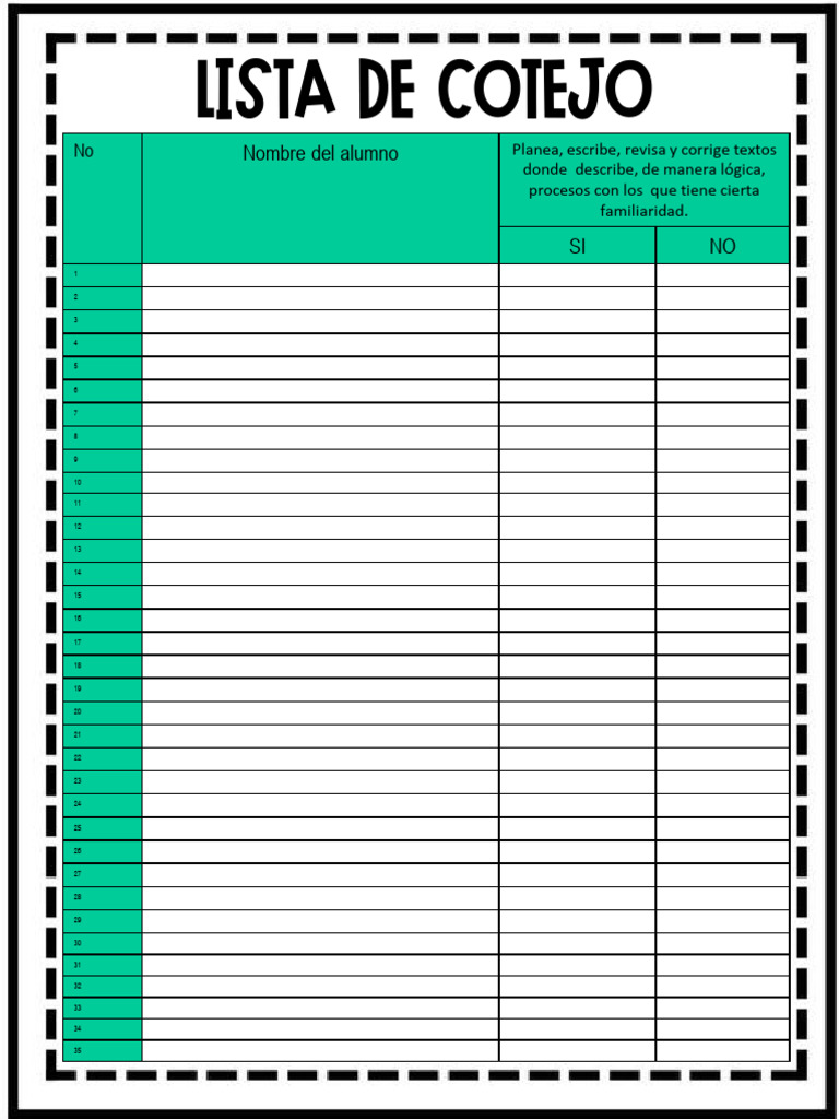 4° S26-S27 Lista de Cotejo Jomi 2023-2024 | PDF
