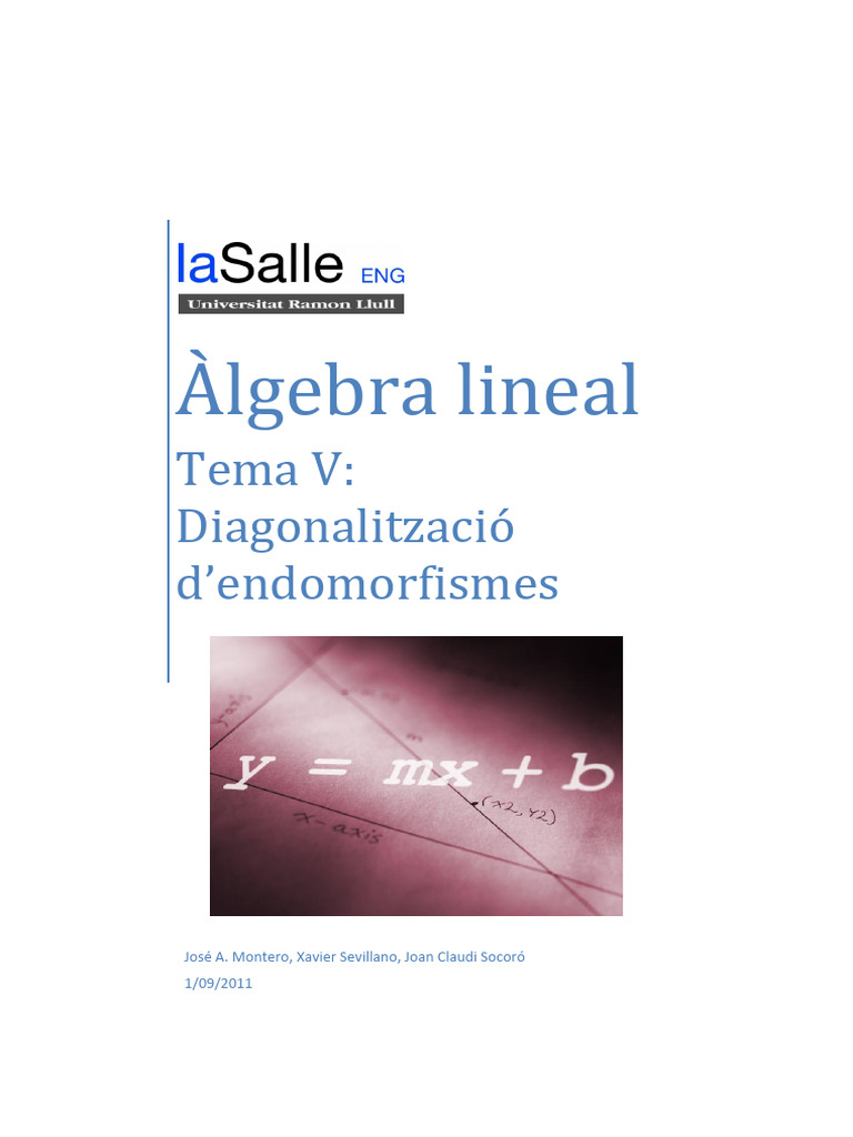 Algebra Lineal - Tema V Diagonalitzacio Endomorfismes | PDF