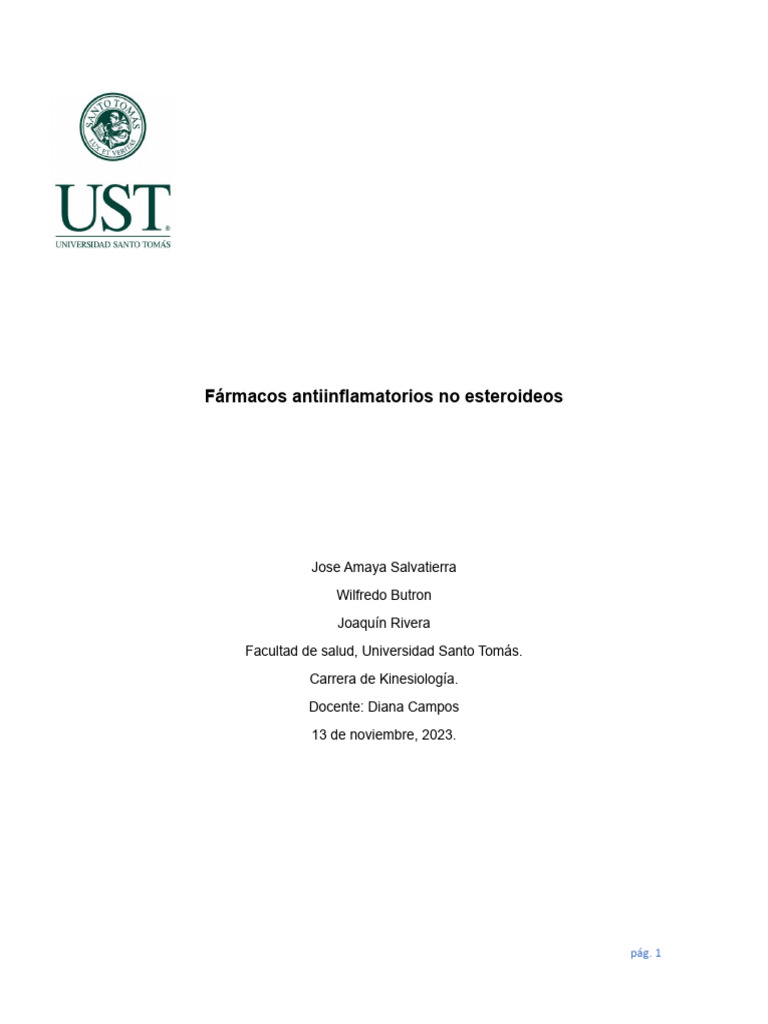Fármacos Antiinflamatorios No Esteroideos | PDF | Droga anti-inflamatoria libre de esteroides ...
