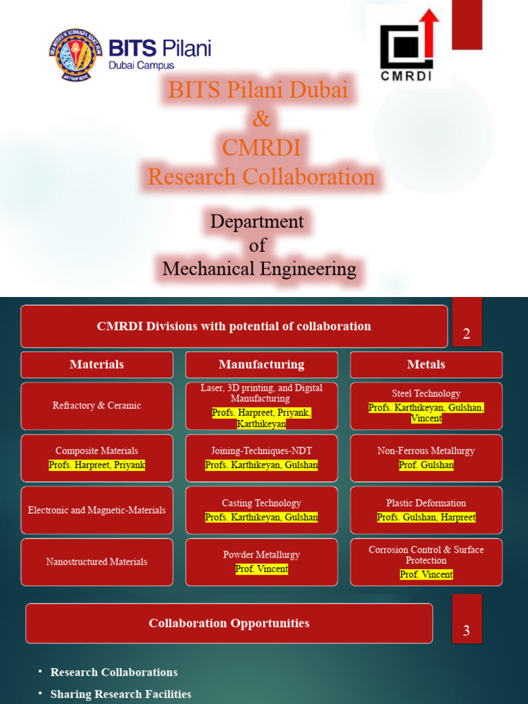 BITS-CMRDI Collaboration | PDF | 3 D Printing | Mechanical Engineering