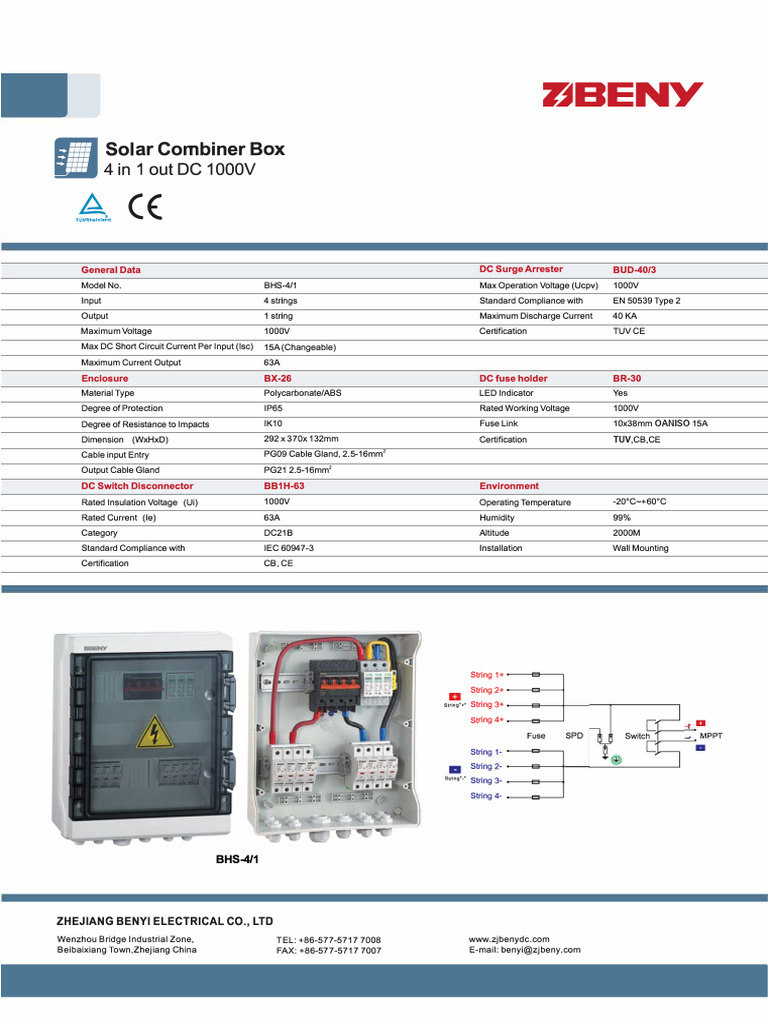 Solar Combiner Bax ZBeny | PDF | Fuse (Electrical) | Electrical Components