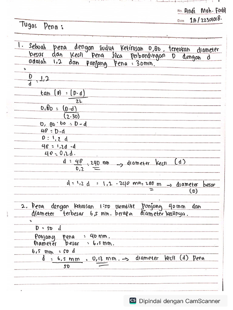 Elemen Mesin Tugas Pena - 1 | PDF