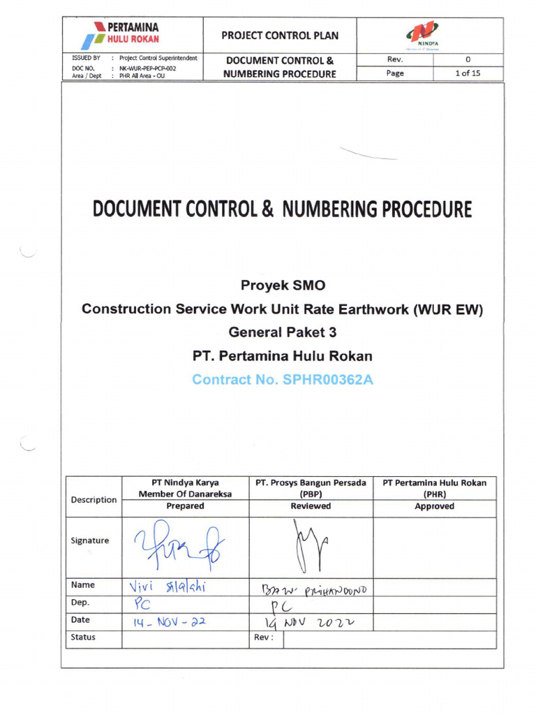 Nk-Wur-Pep-Mep-002 Document Control - Numbering Procedure | PDF